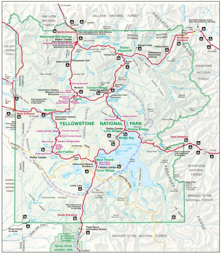 Yellowstone National Park - Official Park Map - Yellowstone National Park